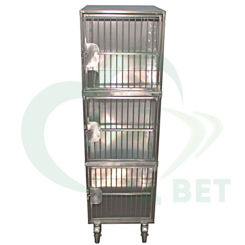 Rabbit veterinary cage - 80531 - Vetbot - 3-compartment / on casters ...