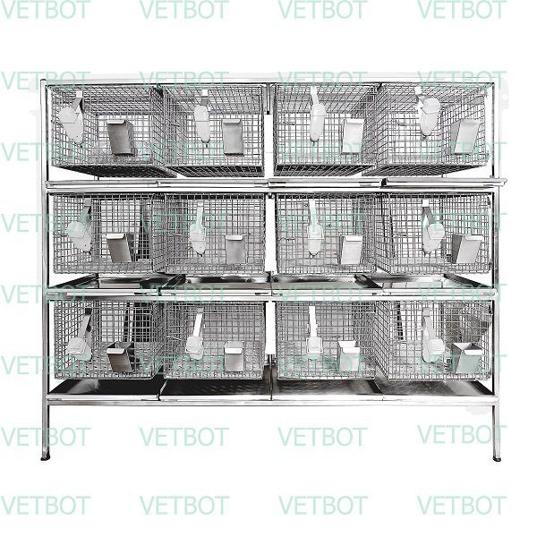 Rabbit veterinary cage - CL-1306.4 - Vetbot - modular / stainless steel ...