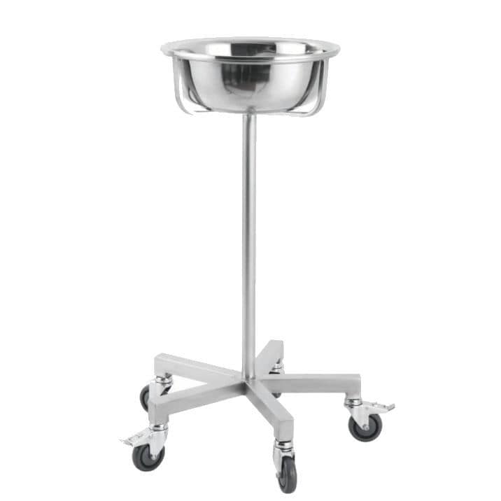 Trolley-mounted surgical basin stand - IMSST - IntraSpace - stainless steel