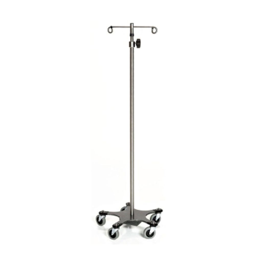 IV pole on casters - HWE-22 - Medi Waves - 2-hook / height-adjustable