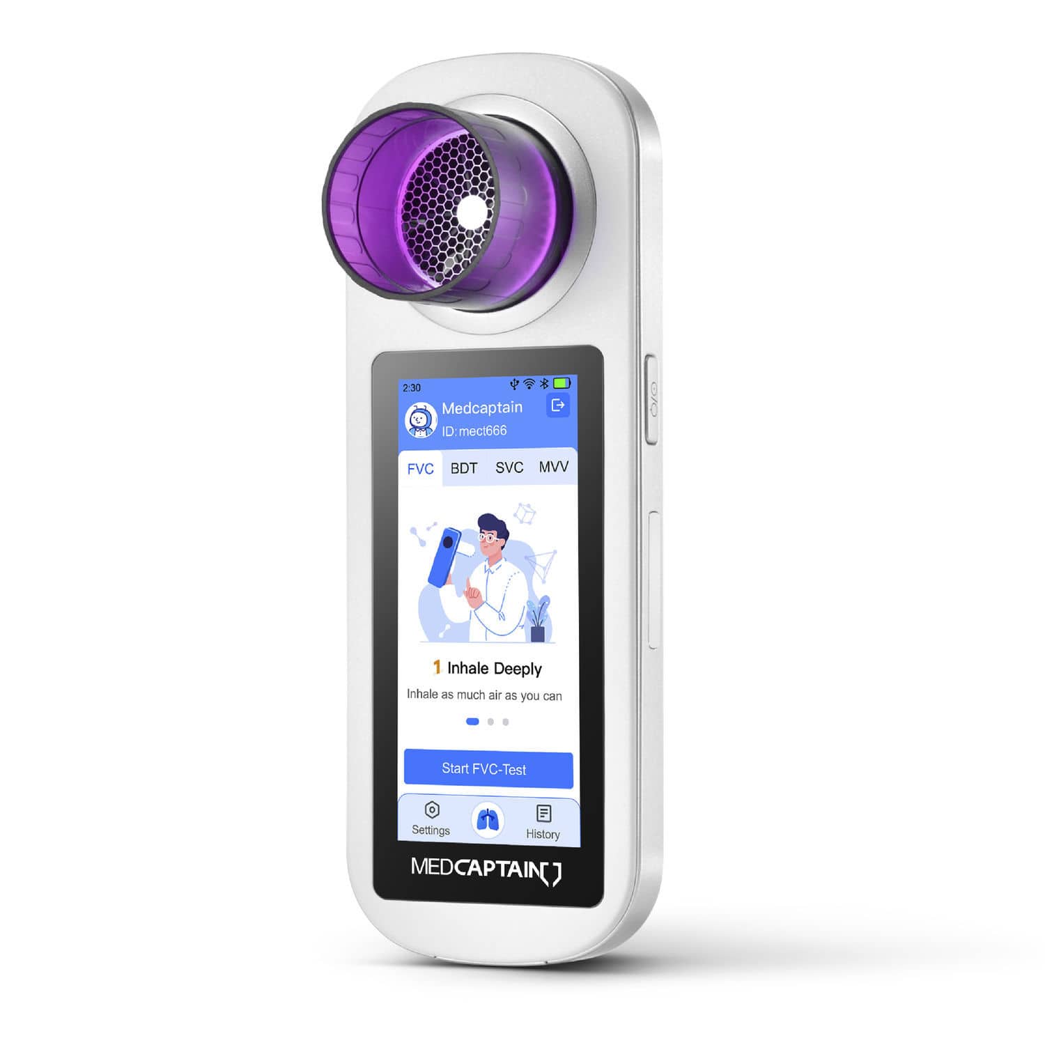 Electronic spirometer - VC-20 - Medcaptain Medical Technology - hand ...