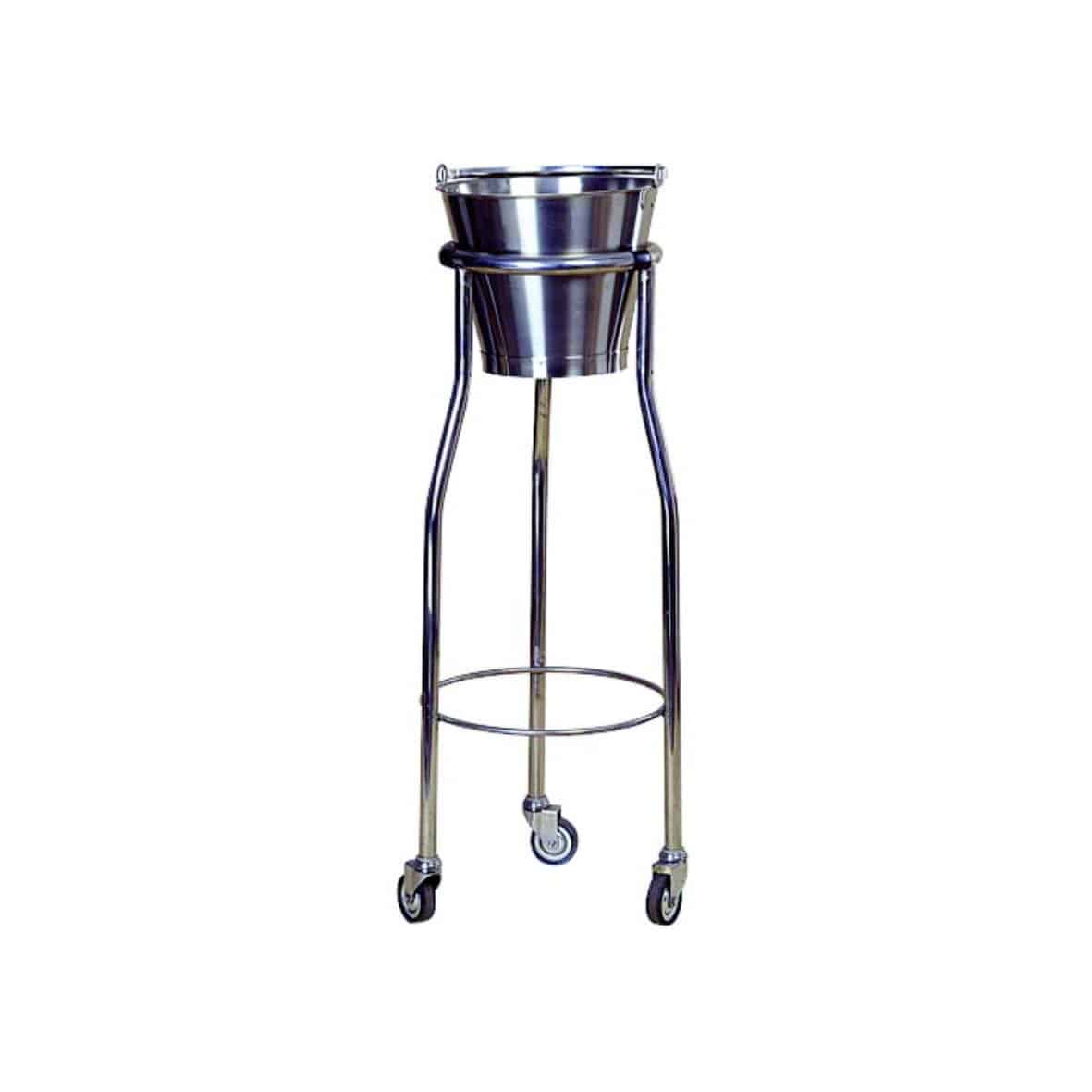 Trolley-mounted surgical basin stand - Sevmo-ex - stainless steel