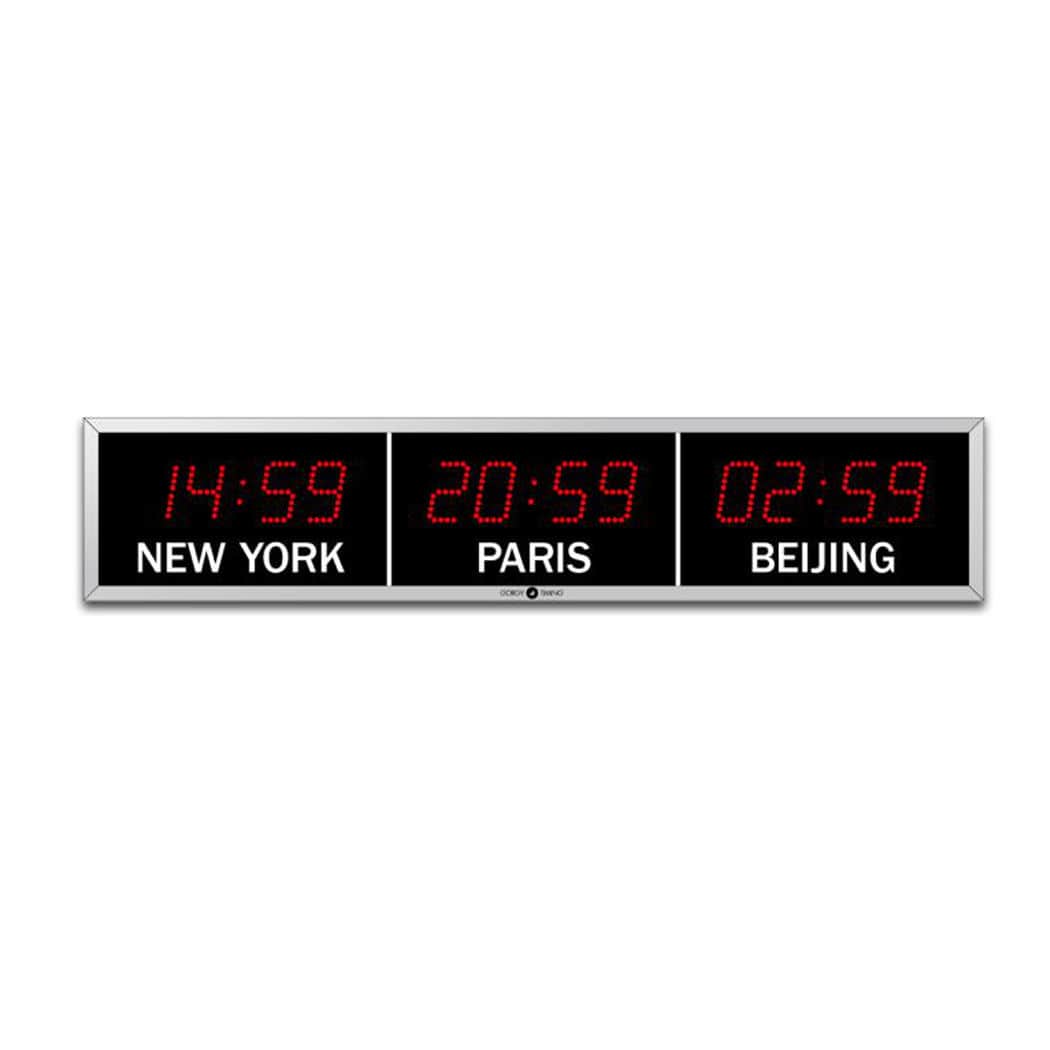 Digital clock - LEDI® WORLD 7 reverso - Gorgy Timing SAS - for ...