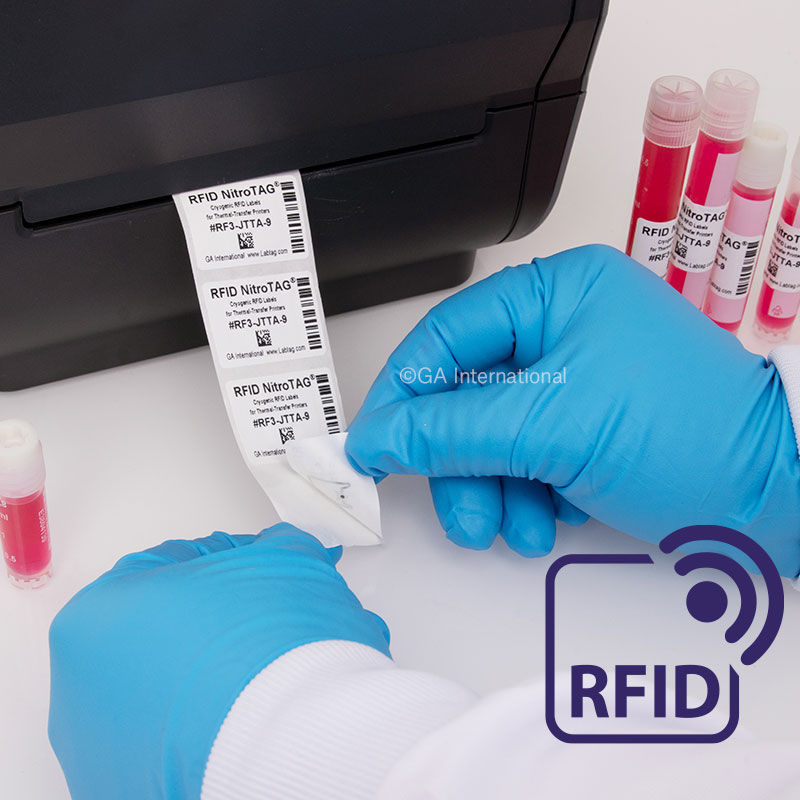 Cryogen tube label - NitroTAG® - GA International - cryogenic / RFID
