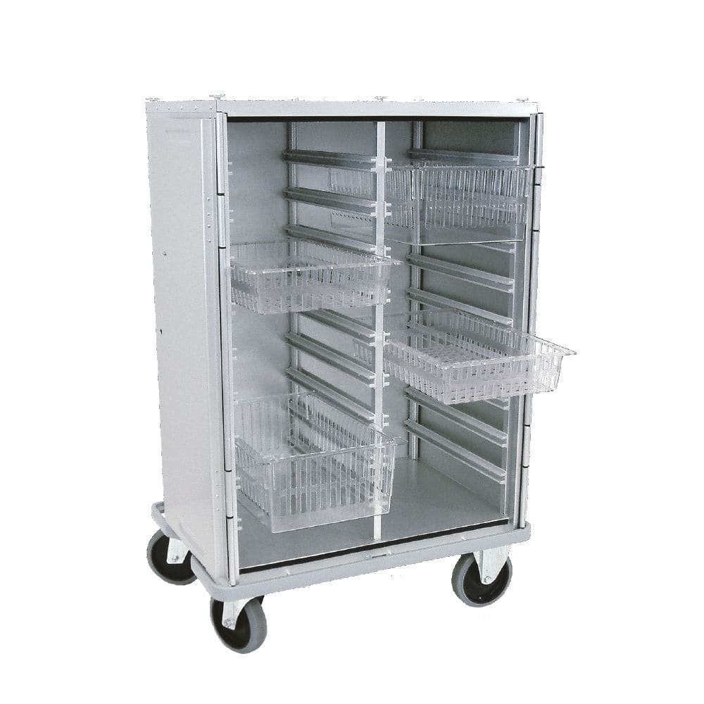 Transfer cabinet - ISO 2 - MECHIN - for linen / with door / on casters