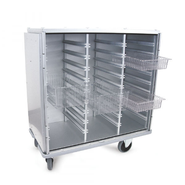 Transfer cabinet - ISO 3 - MECHIN - for linen / with door / on casters