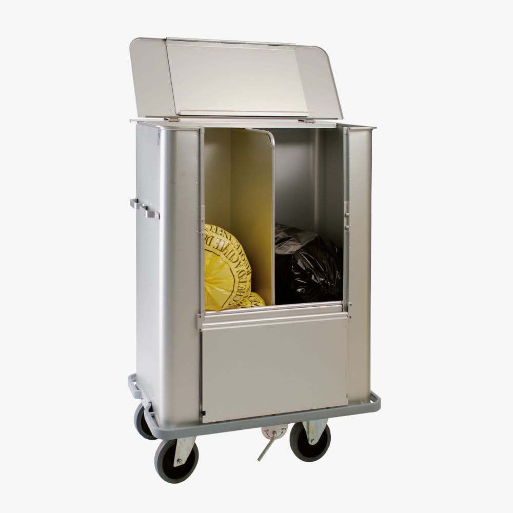 Waste container - N203CC2S720PL - MECHIN - aluminum / with compartments
