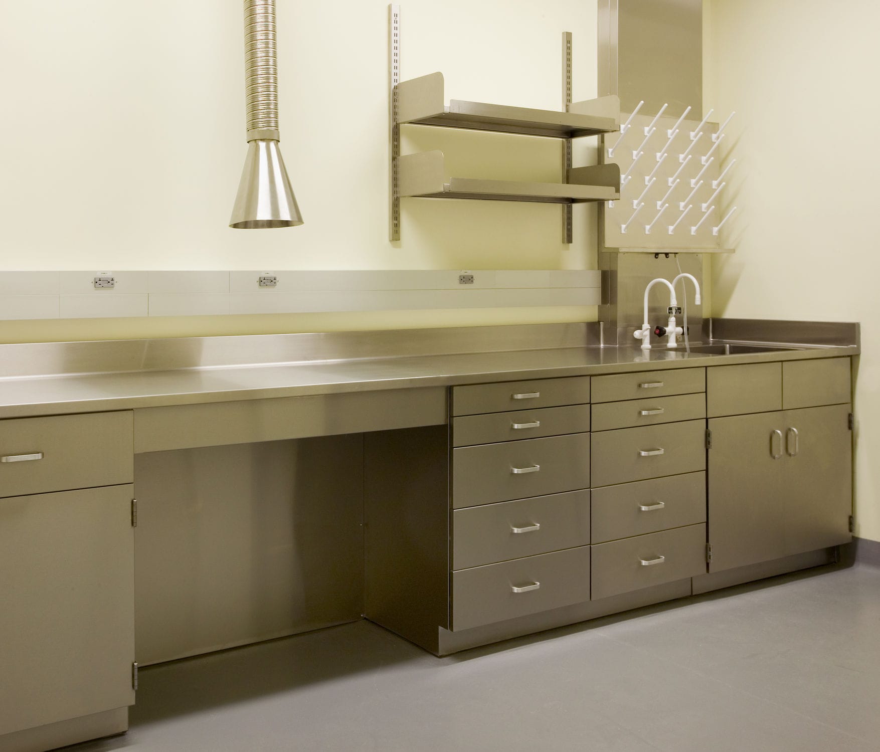 Laboratory worktop - Mott Manufacturing - with drawer / stainless steel ...
