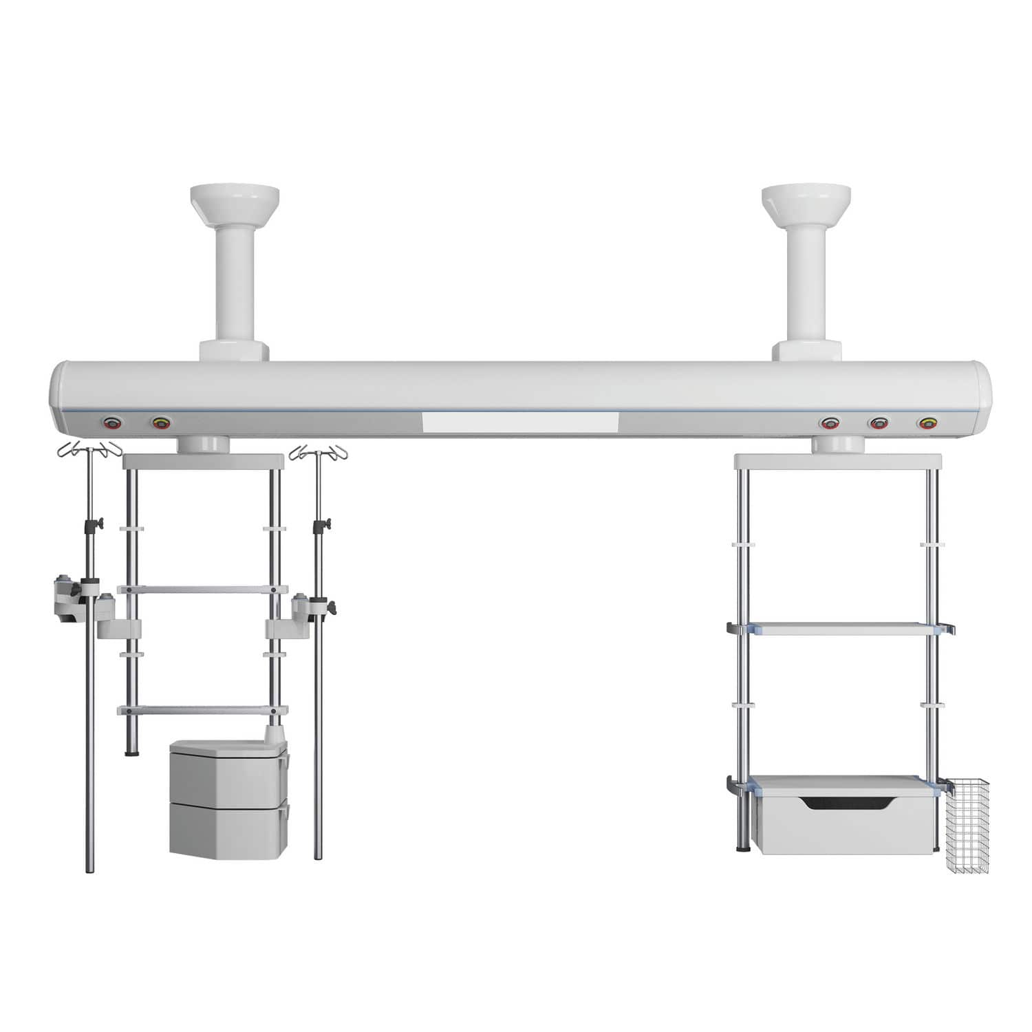 Double medical pendant - T100C - Panalex Medical - ceiling-mounted ...