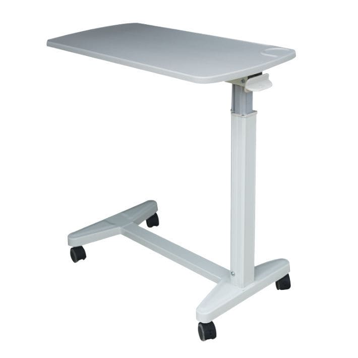 Height-adjustable over-bed table - Sté AMEL - on casters / hydraulic ...