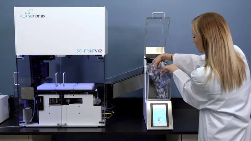 Laboratory tube labeler - VXi - Scinomix, Inc - automatic / barcode