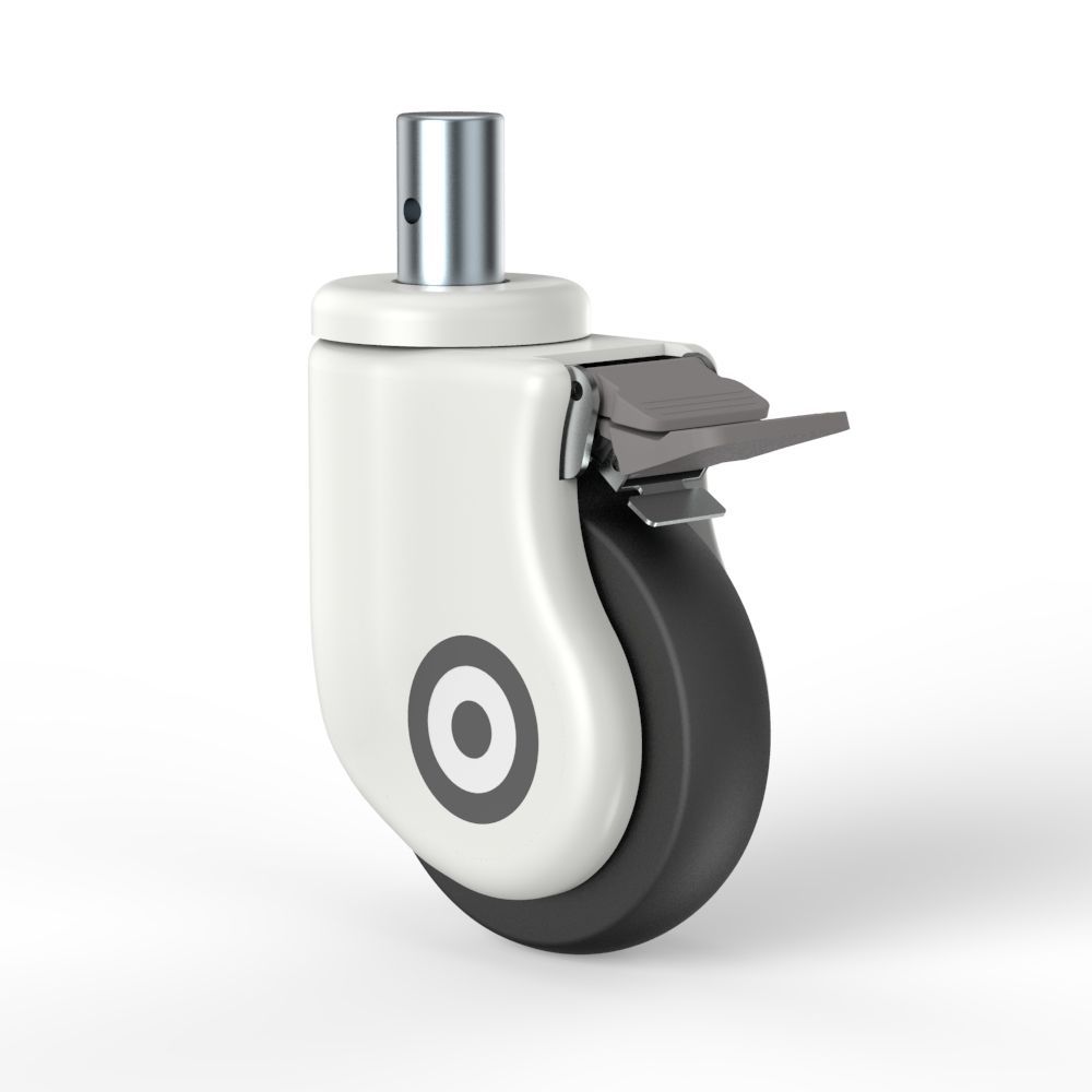 Hospital bed wheel - 5TPEPD41GPA - TKS Casters - with brake / swiveling