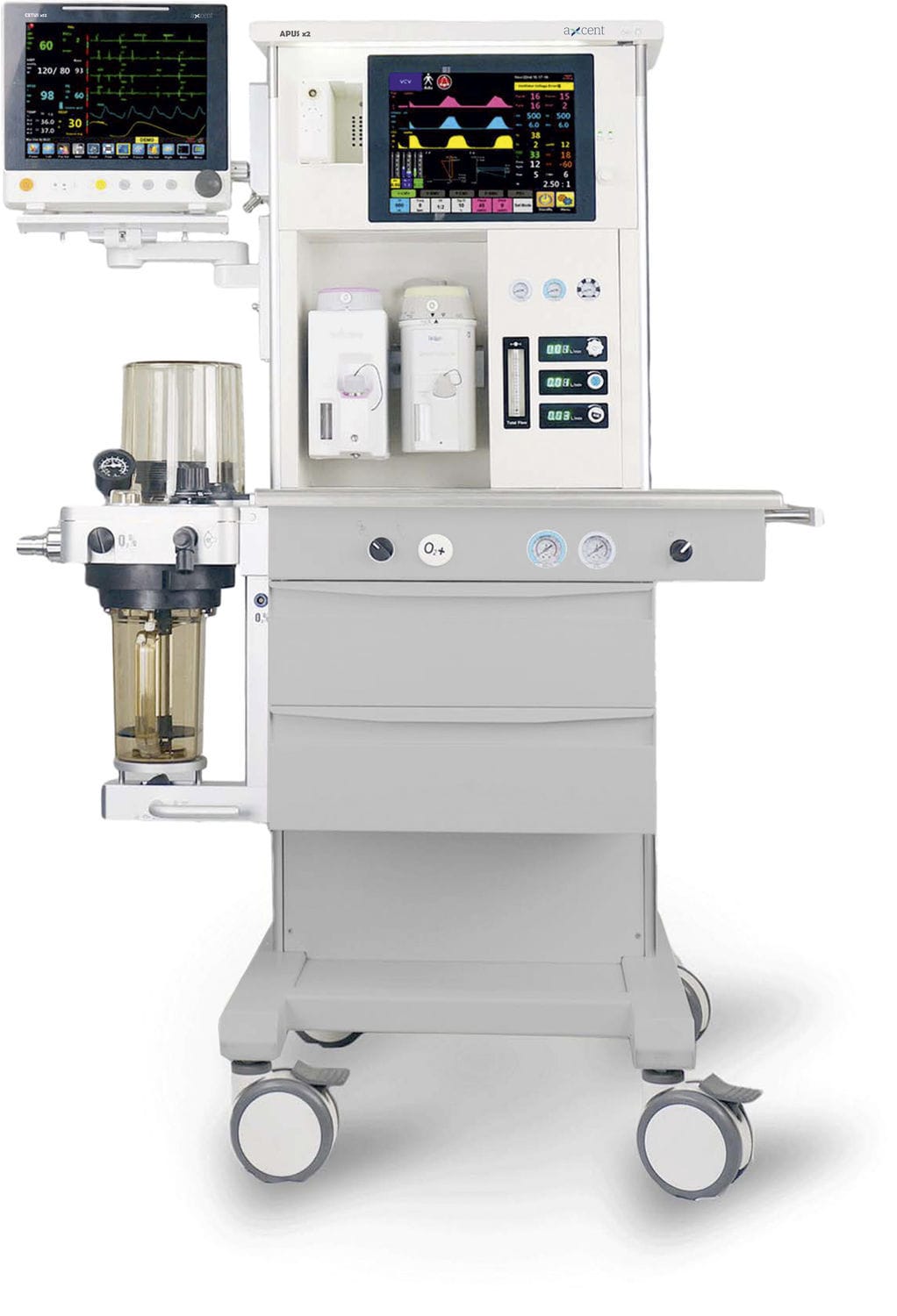 Trolley-mounted anesthesia workstation - APUS x2 - aXcent medical ...