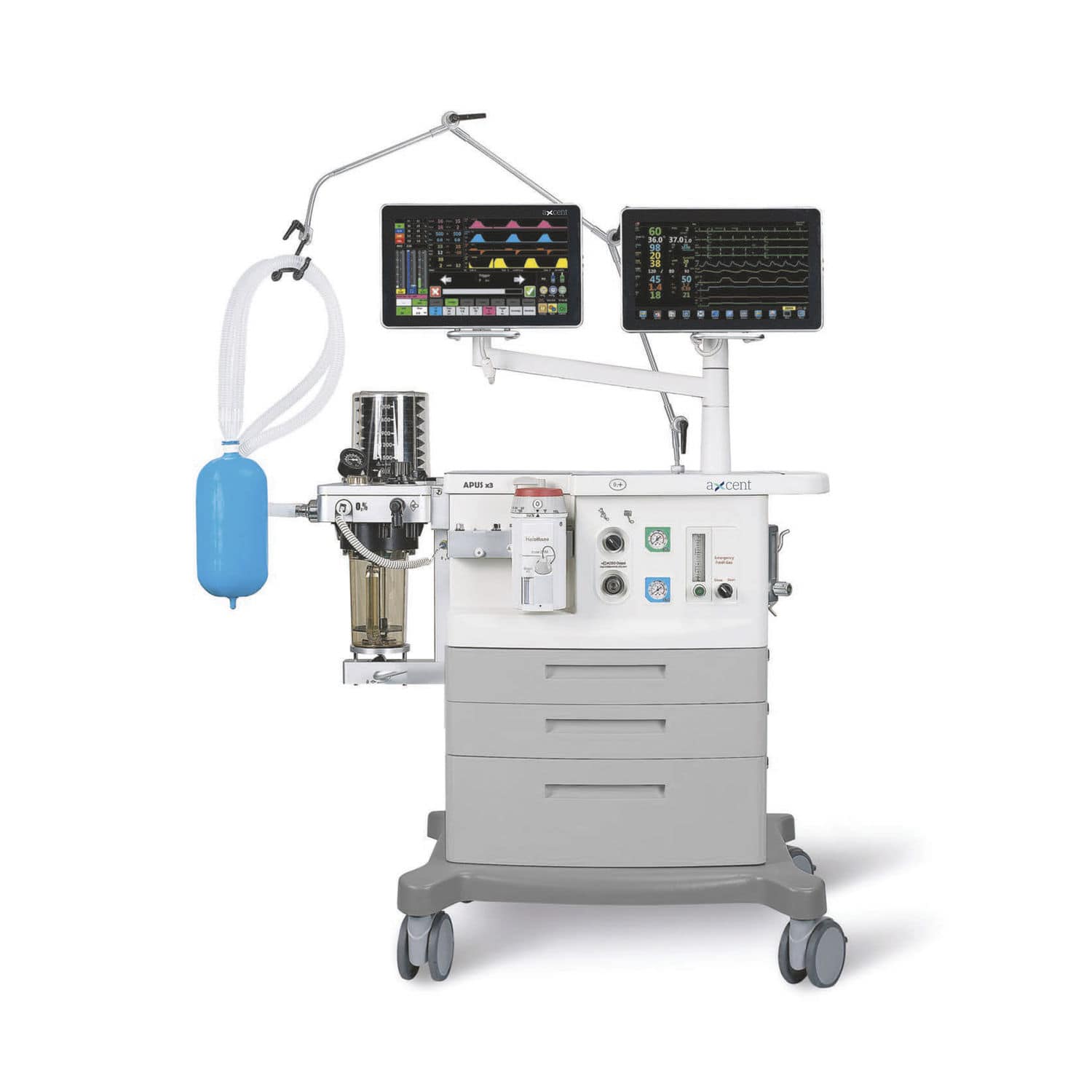 Trolley-mounted anesthesia workstation - APUS x3 - aXcent medical ...