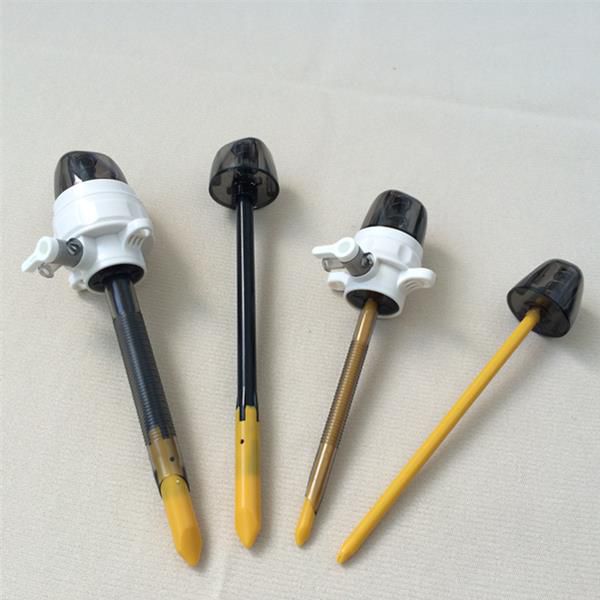 Laparoscopic trocar / with sleeve / with insufflation tap / bladed ...