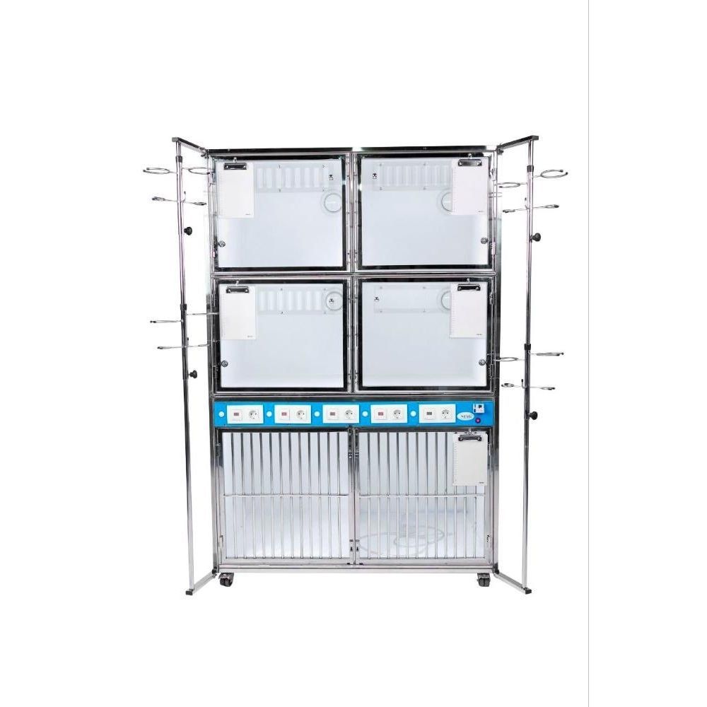 Modular veterinary cage - KC-05me - EVG - EdenVetGroom - 6-compartment ...