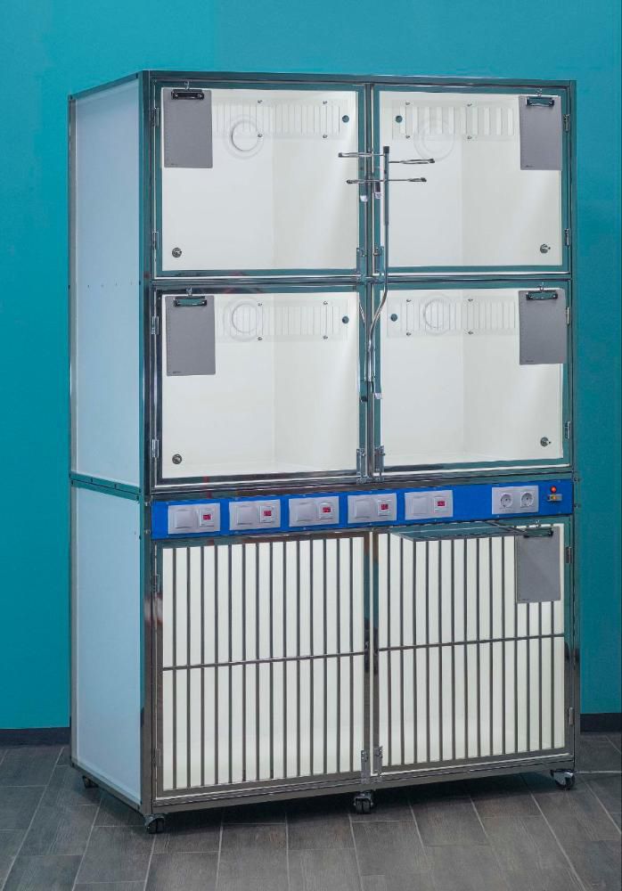 Modular veterinary cage - KC-05e - EVG - EdenVetGroom - 6-compartment ...