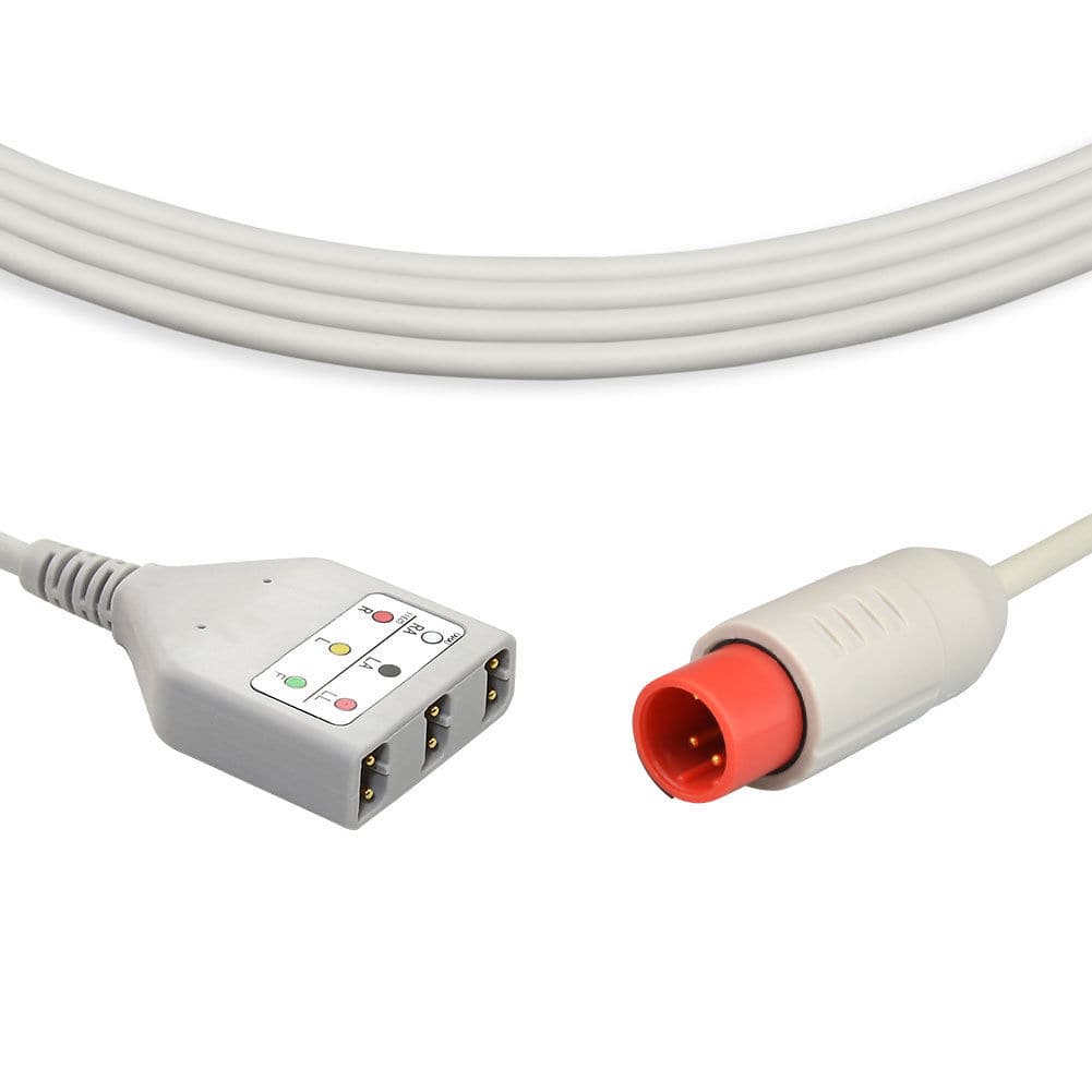 3-wire ECG cable - EB041-3AI - Med-link Electronics Tech - reusable