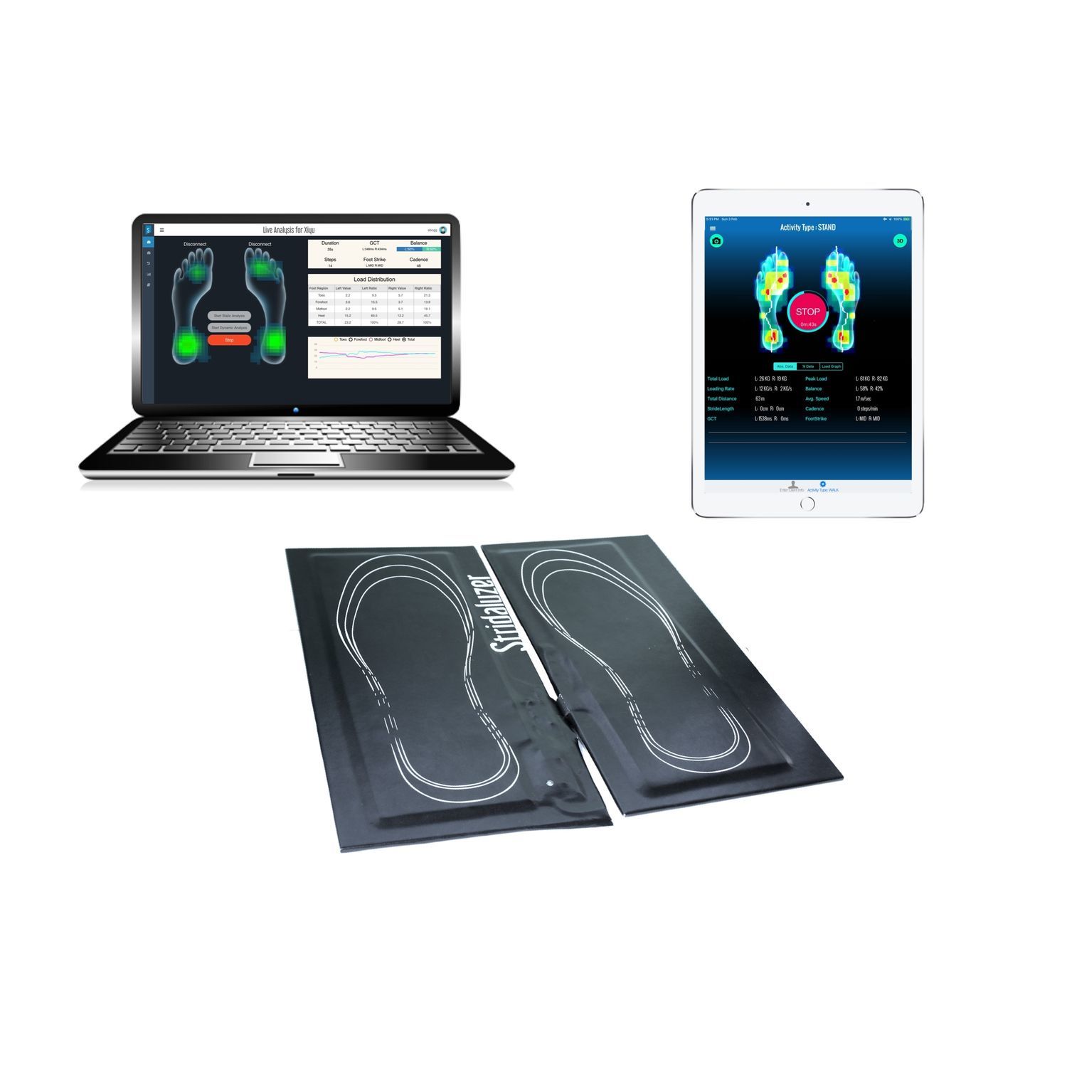 Portable baropodometry plateform - STRIDALYZER FORCEPLATE - ReTiSense