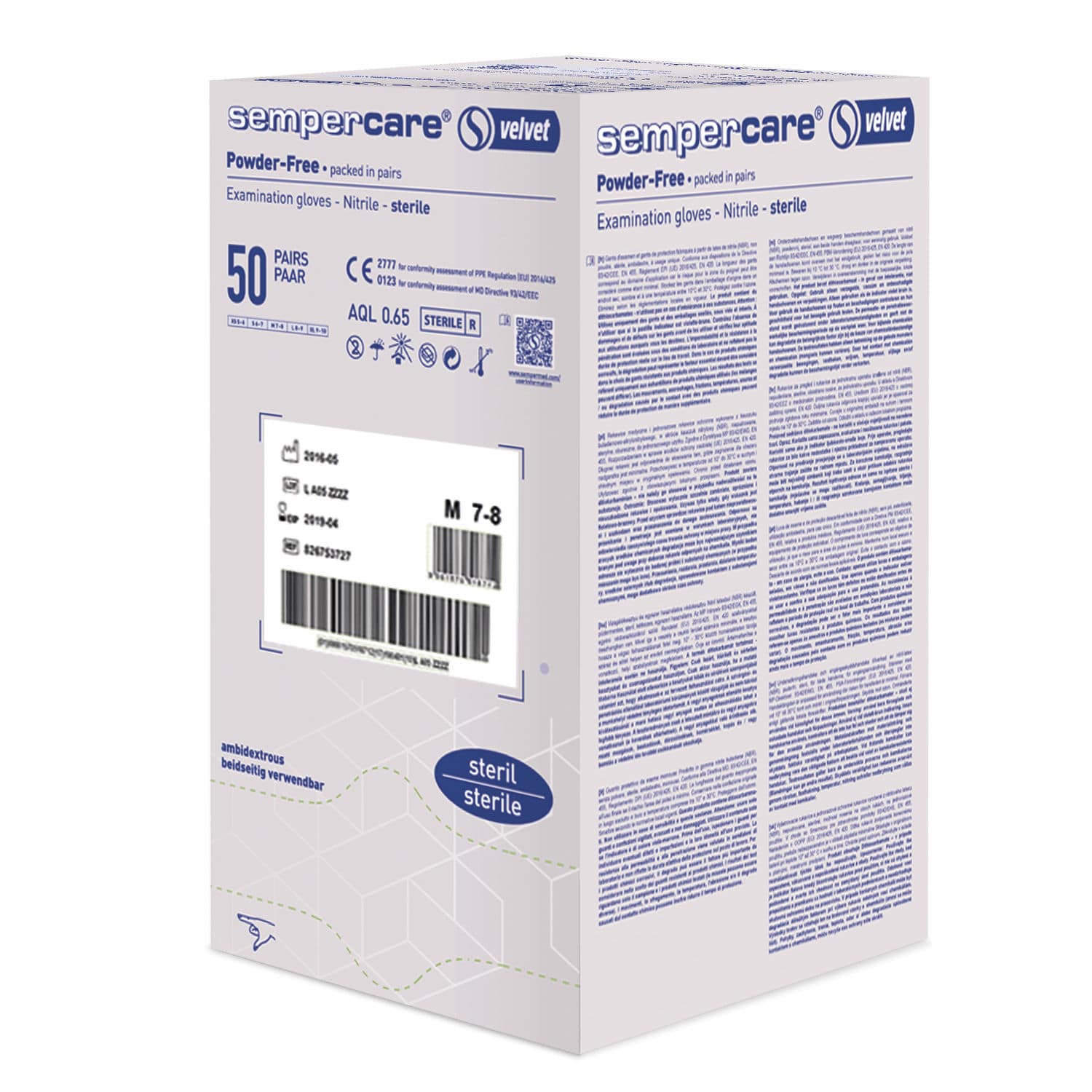 Nitrile gloves - velvet - Sempermed Industrial - latex-free / examination / powder-free