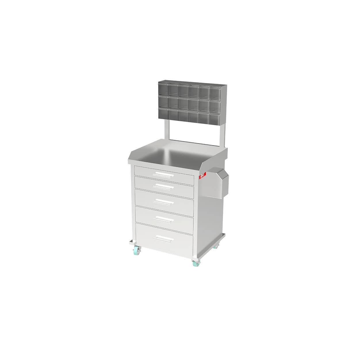 Medicine trolley - TED - BNT - treatment / waste / stainless steel