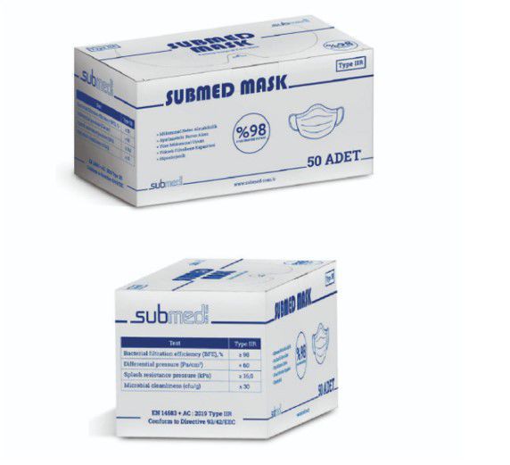 Type IIR surgical mask - SUBMED - pediatric / adult / box of 50