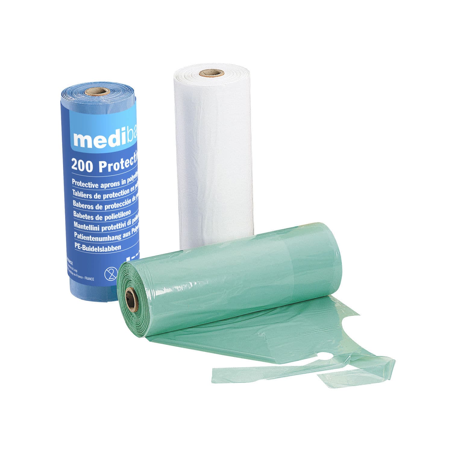 Single-use medical bib - 5-513 - MEDIBASE - adult / blue / green