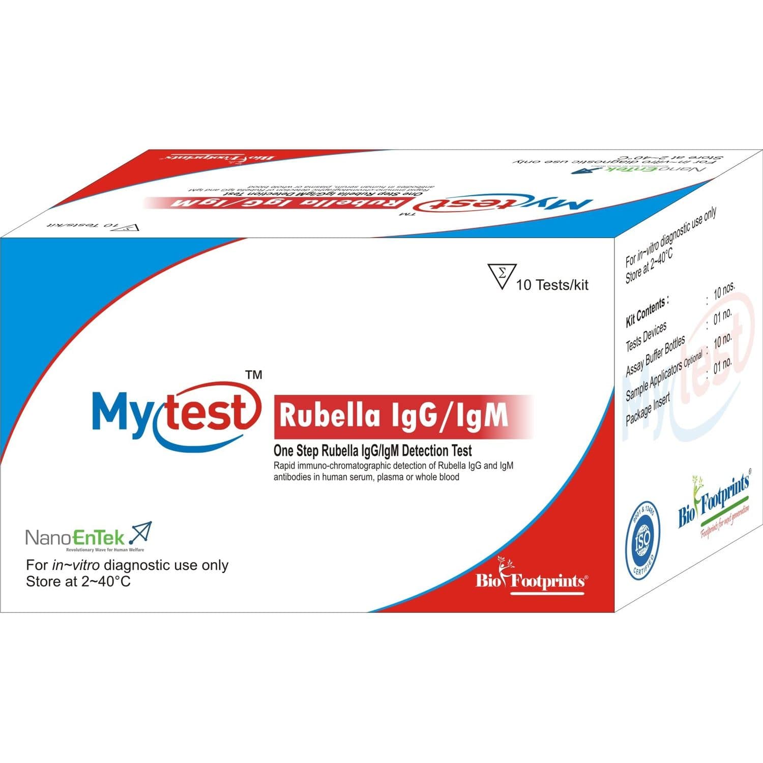 Rubella detection kit - Mytest - Biofootprints Healthcare Pvt Ltd - IgG ...