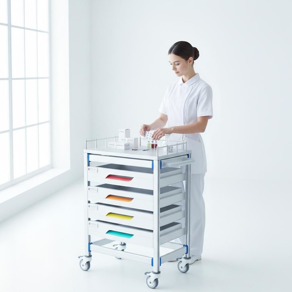 Consumable trolley - FG-PW-V4F/B - Fangge Medical - storage / stainless ...