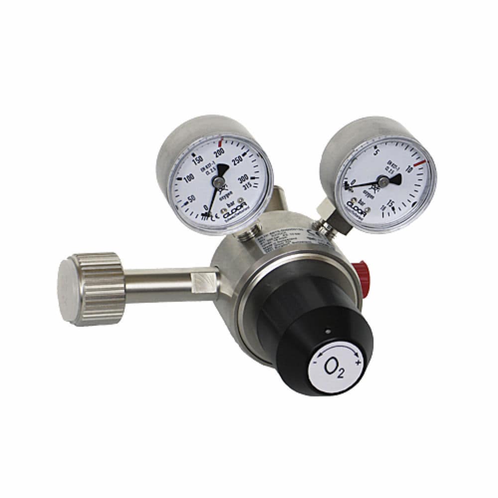 O2 pressure reducer - PM0102E - GLOOR MEDICAL - air / CO2 / helium