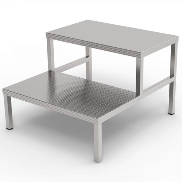 2-step step stool - 233225 - Adexte - stainless steel