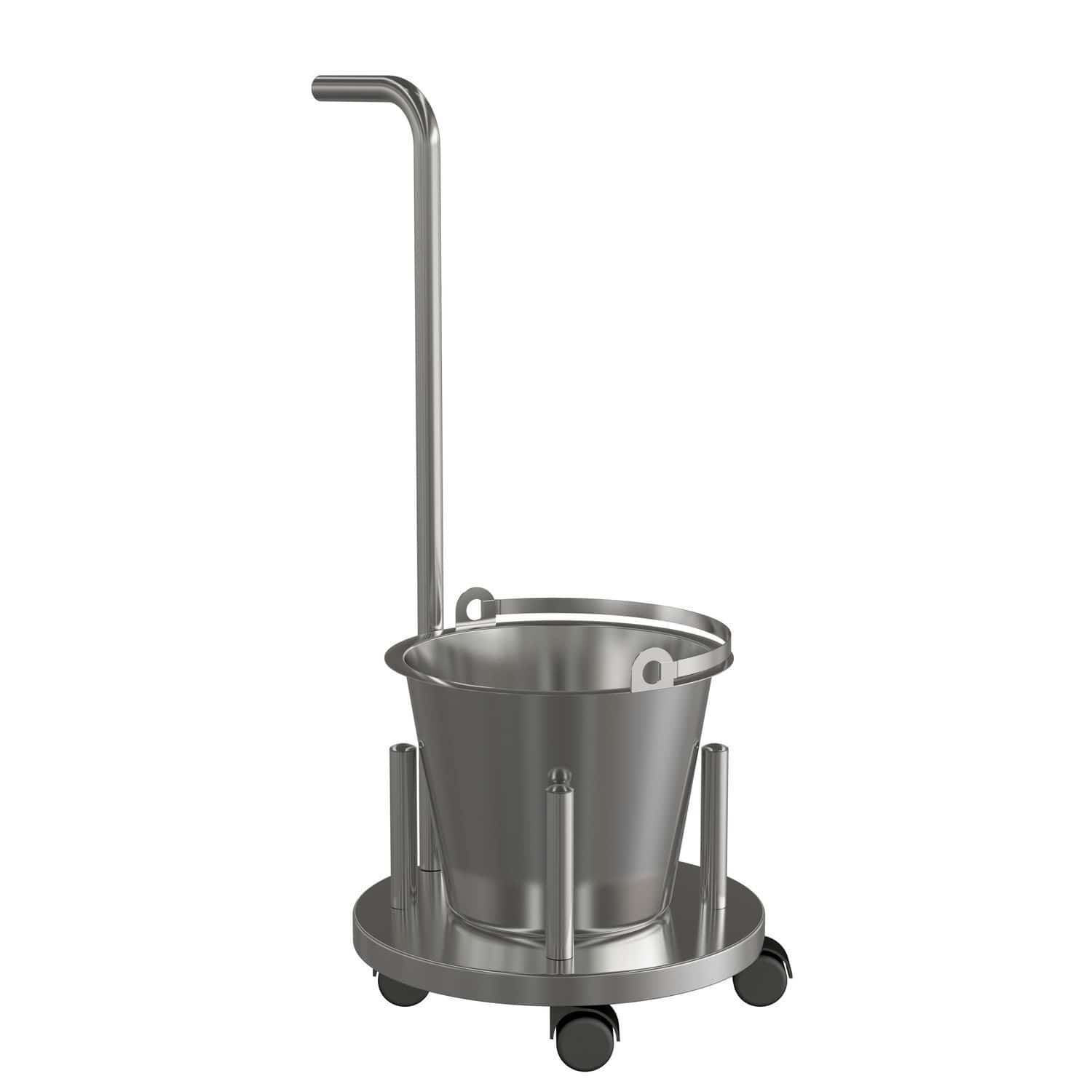 Trolley-mounted surgical basin stand - 233227 - Adexte - stainless steel