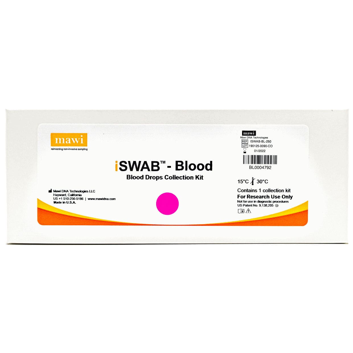 Blood collection kit - ISWAB-BL-250 - Mawi DNA Technologies