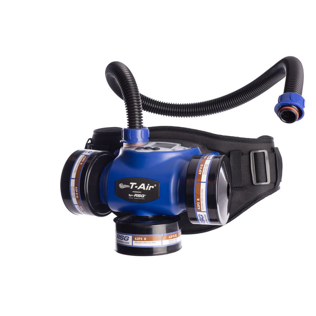 Black powered air purifying respirator mask - T-Air PAPR - RSG Safety ...