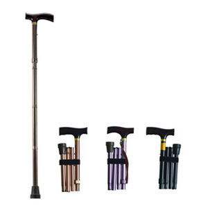 T-handle walking stick - Shanghai Haozheng Metal Products - folding