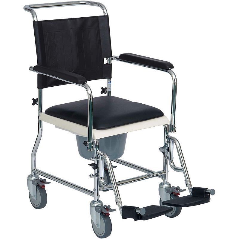 Commode chair on casters - Shanghai Haozheng Metal Products - swivel