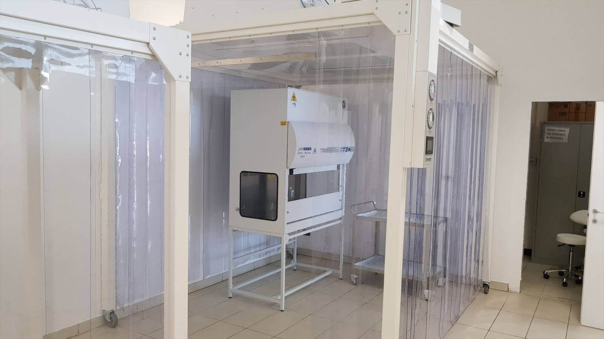 Cleanroom wall structure - Softwalls - Kleanlabs - modular