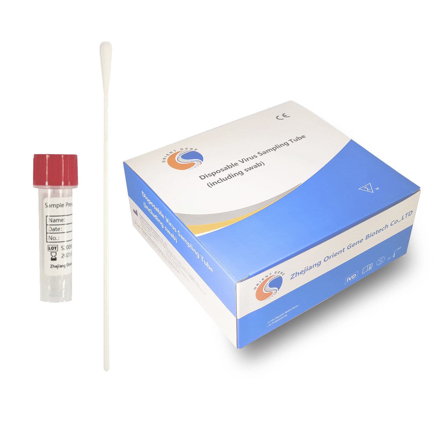 PCR sample tube - include swab - Zhejiang Orient Gene - cylindrical ...
