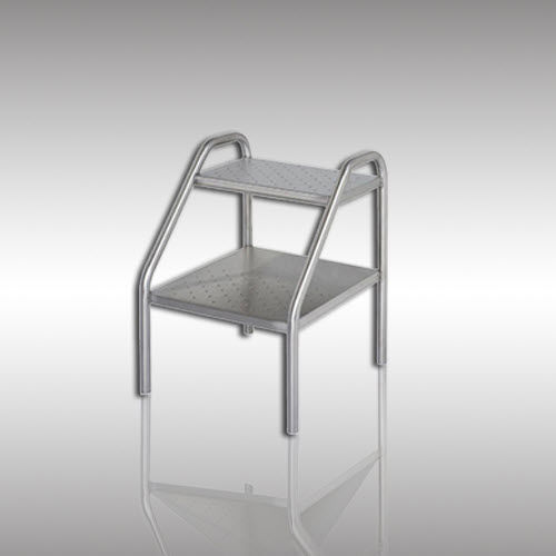 2-step step stool - 5605 - HYZMED Medical - stainless steel / non-slip