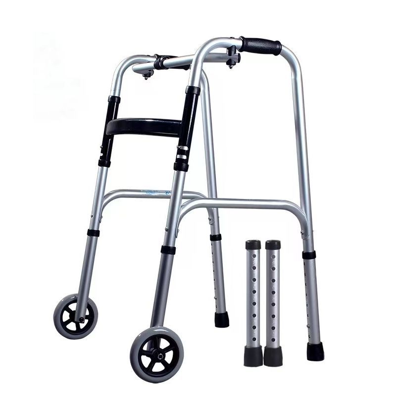 2-wheel walker - HYZMED Medical - steel frame / folding / height-adjustable
