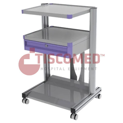 Aluminum trolley - TTDE 3040 - Tiscomed - 1-drawer / with shelf / mobile