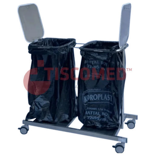 Waste trolley - TKIB 2520 - Tiscomed - stainless steel / mobile