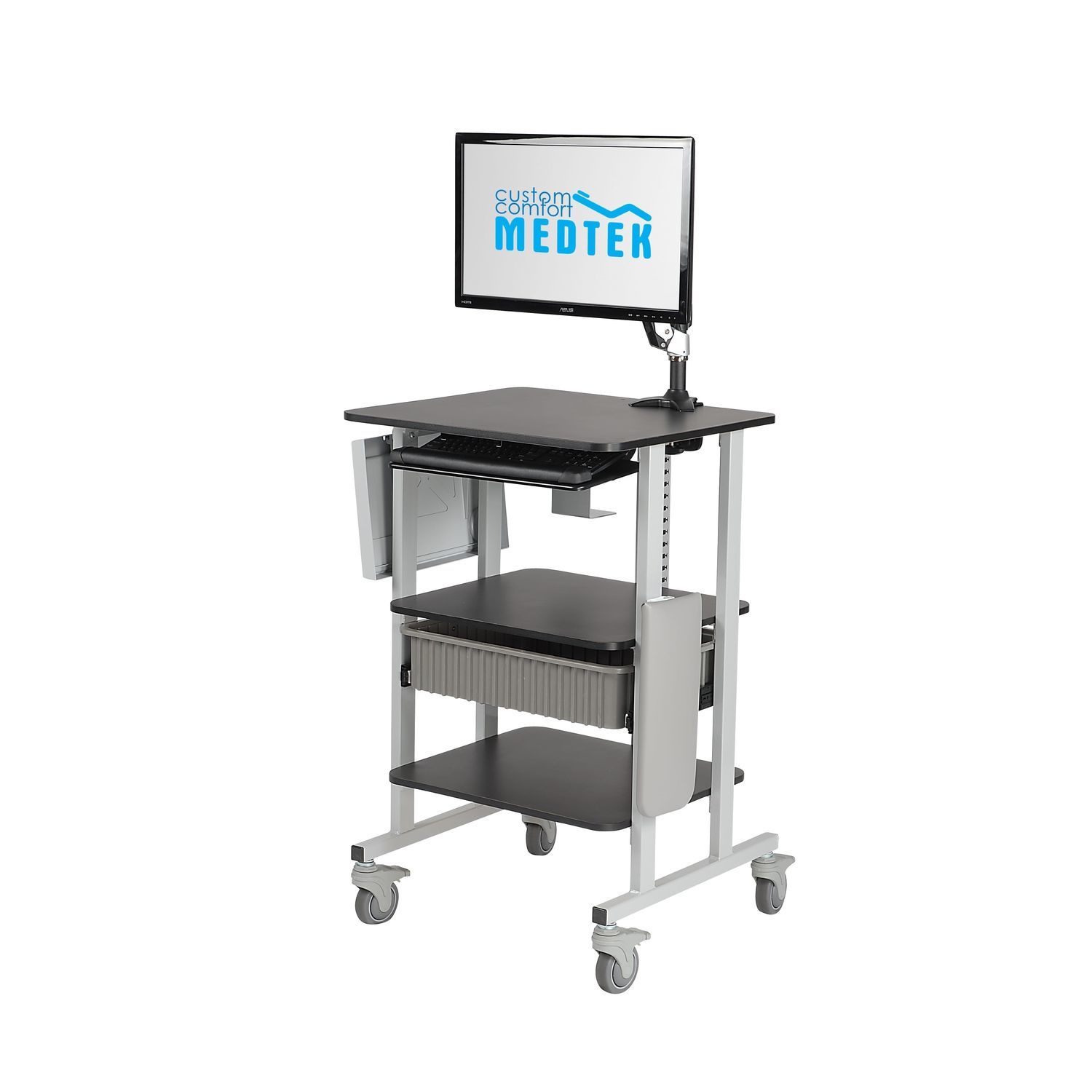 Height-adjustable computer cart - CC1030 - Custom Comfort - with drawer ...