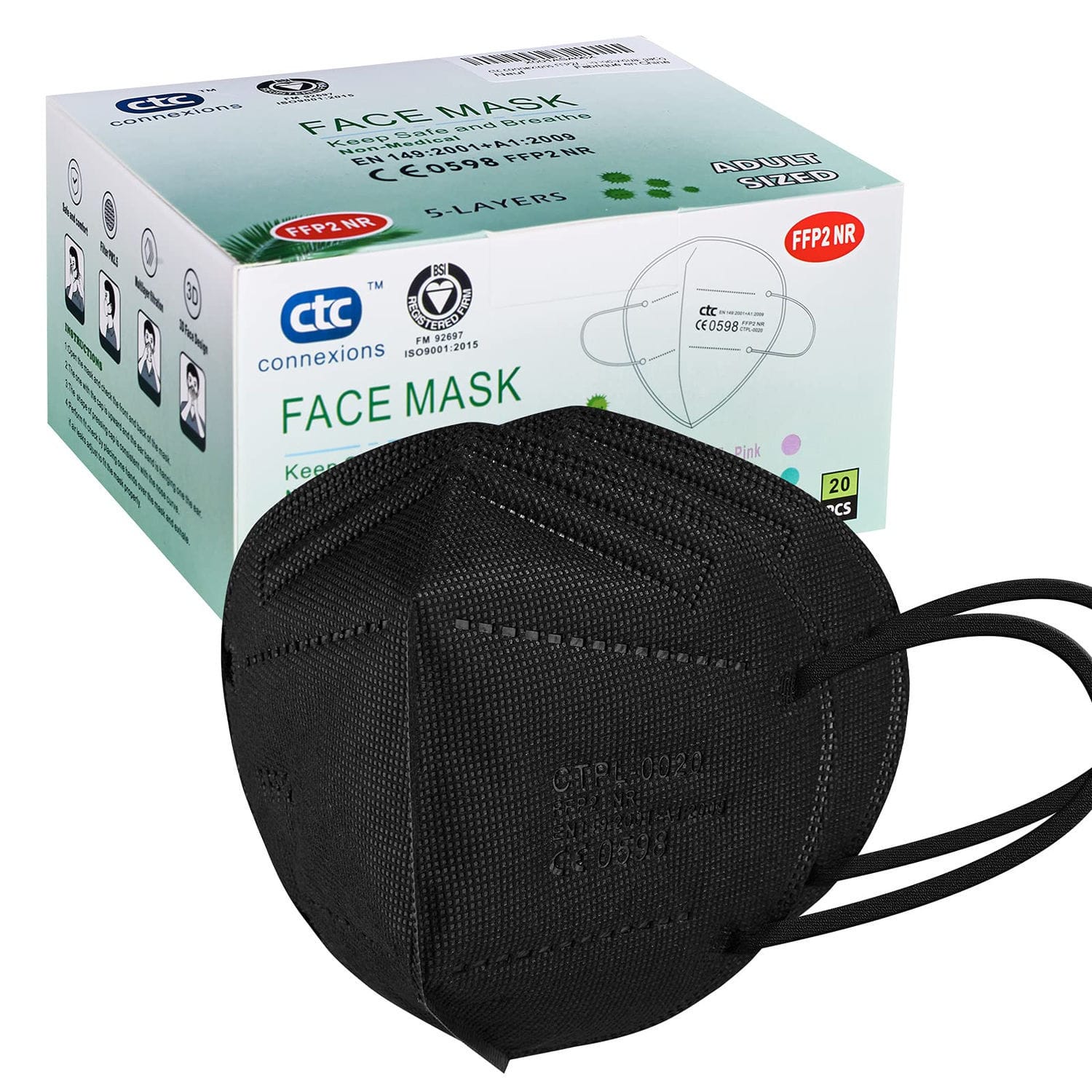 Black safety mask - Connexions Technology - medical / non-woven ...