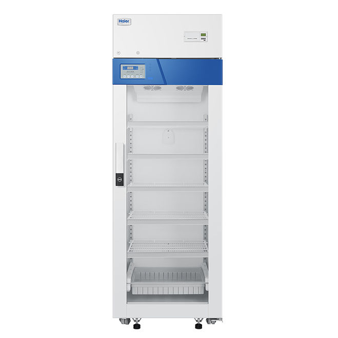 Pharmacy refrigerator - HYC-509 - Haier Biomedical - cabinet / 1-door / with glass door