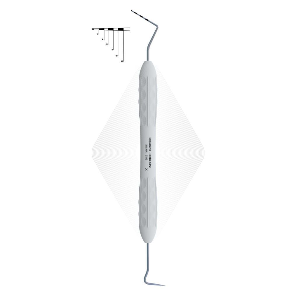 Periodontal probe - 8-CP 2 - ergo denta - double-ended / ball