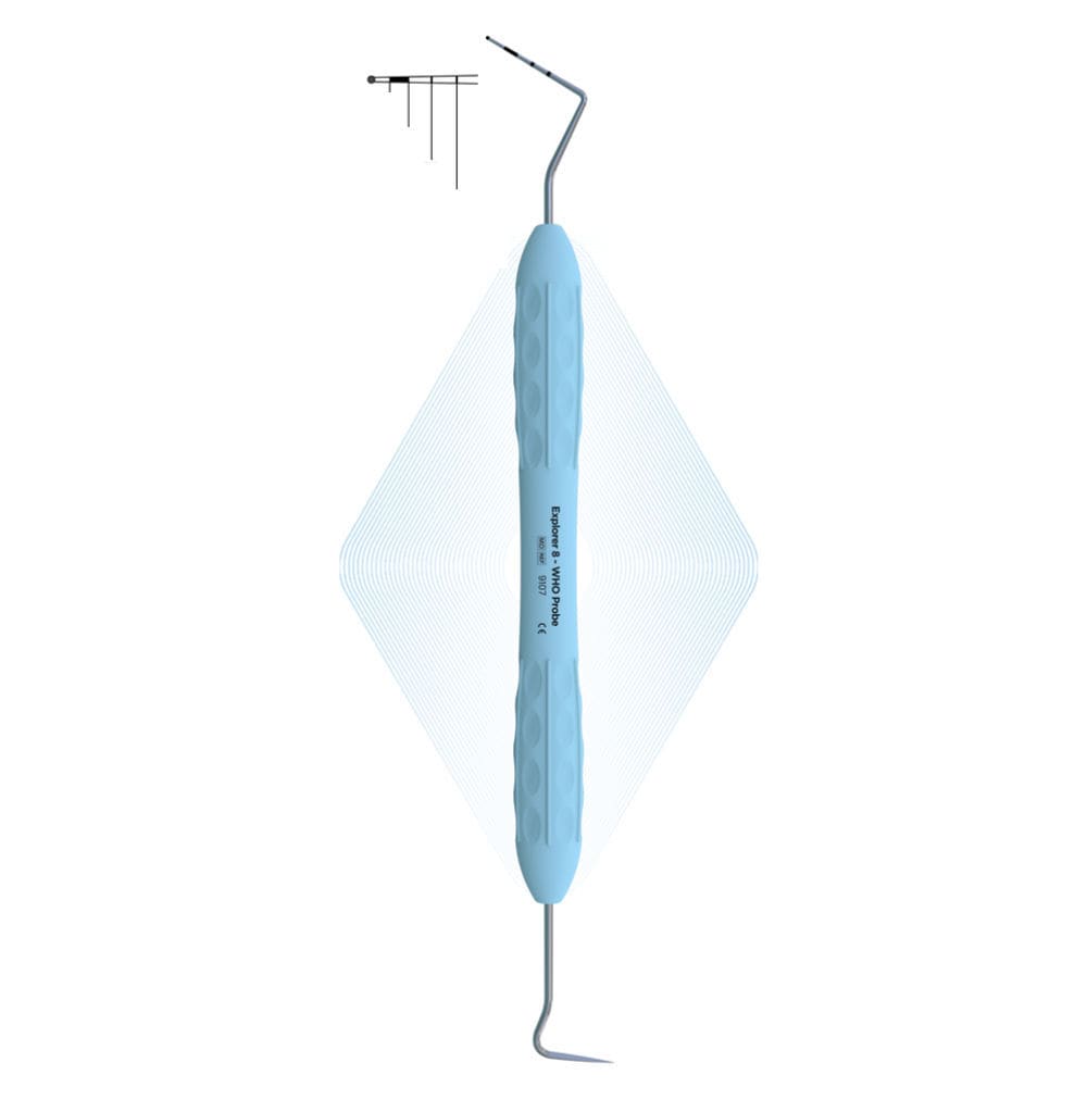 Periodontal probe - 8-WHO CP - ergo denta - double-ended / ball