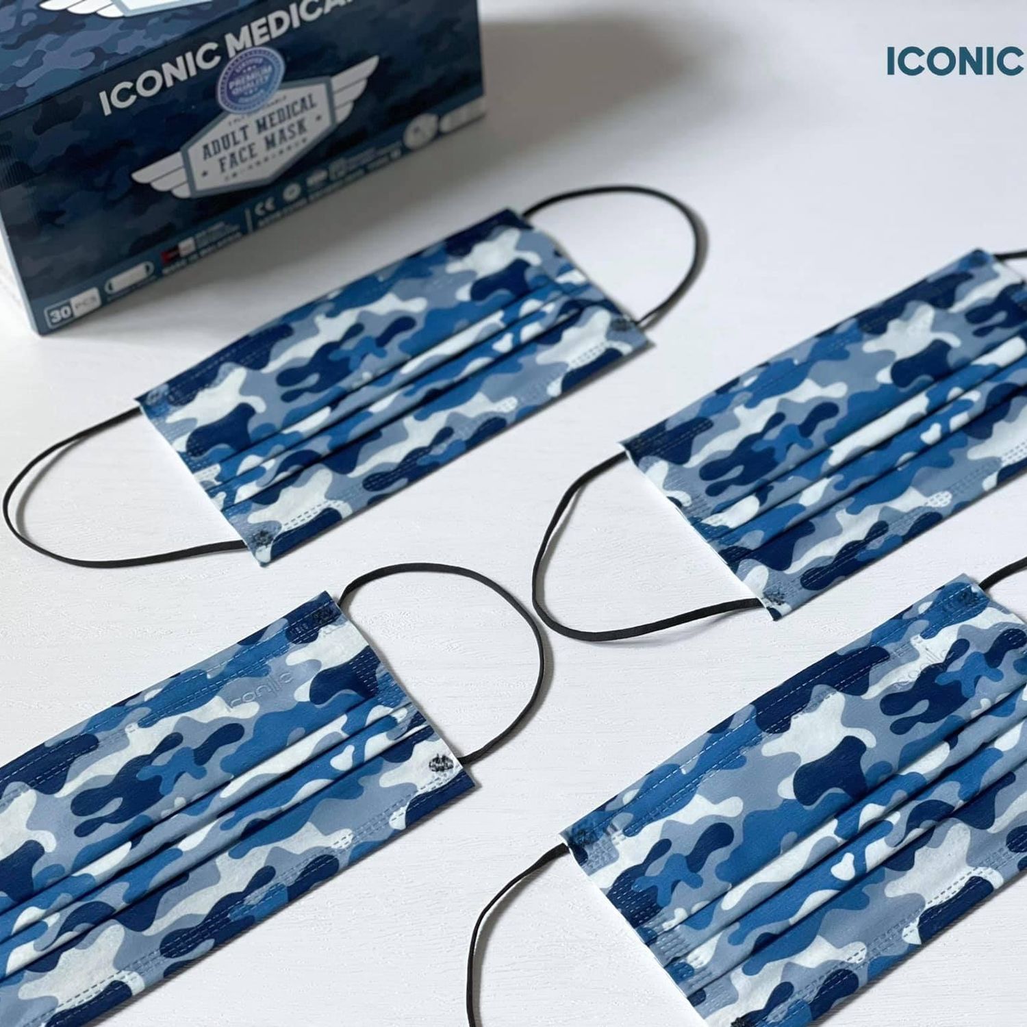 Type II surgical mask - CAMO - Iconic Medicare - polypropylene / latex ...