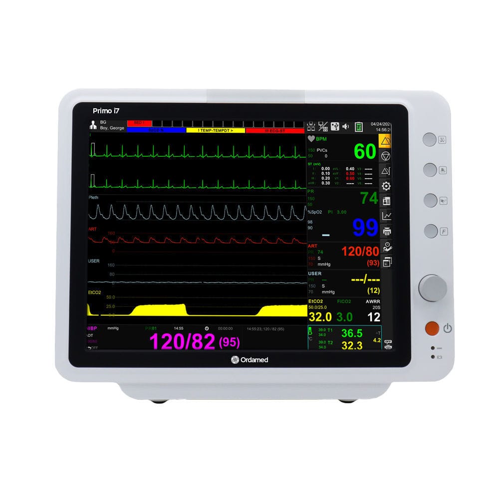 Tabletop patient monitor - Primo i7 - Ordamed - ECG / TEMP / etCO2