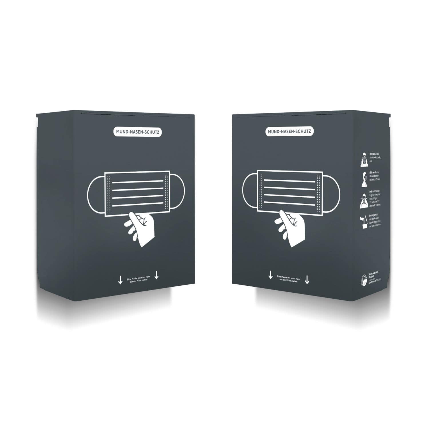 Mask dispenser - RAL 7011 - SWS-Medicare - wall-mounted